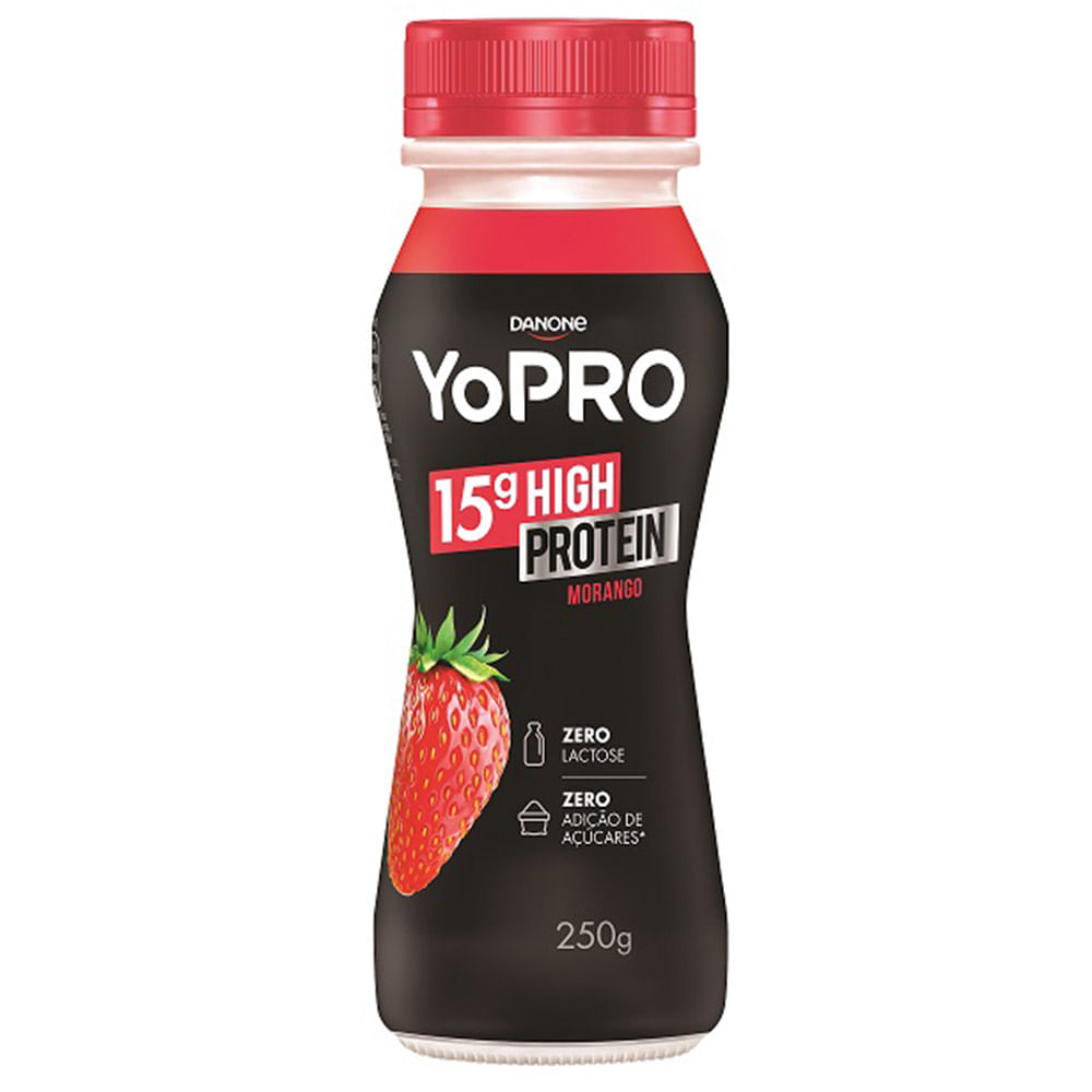 Iogurte Danone YoPro 15g Protein Morango 250g - supernossoemcasa Iogurte Danone YoPro 15g Protein Morango 250g - supernossoemcasa