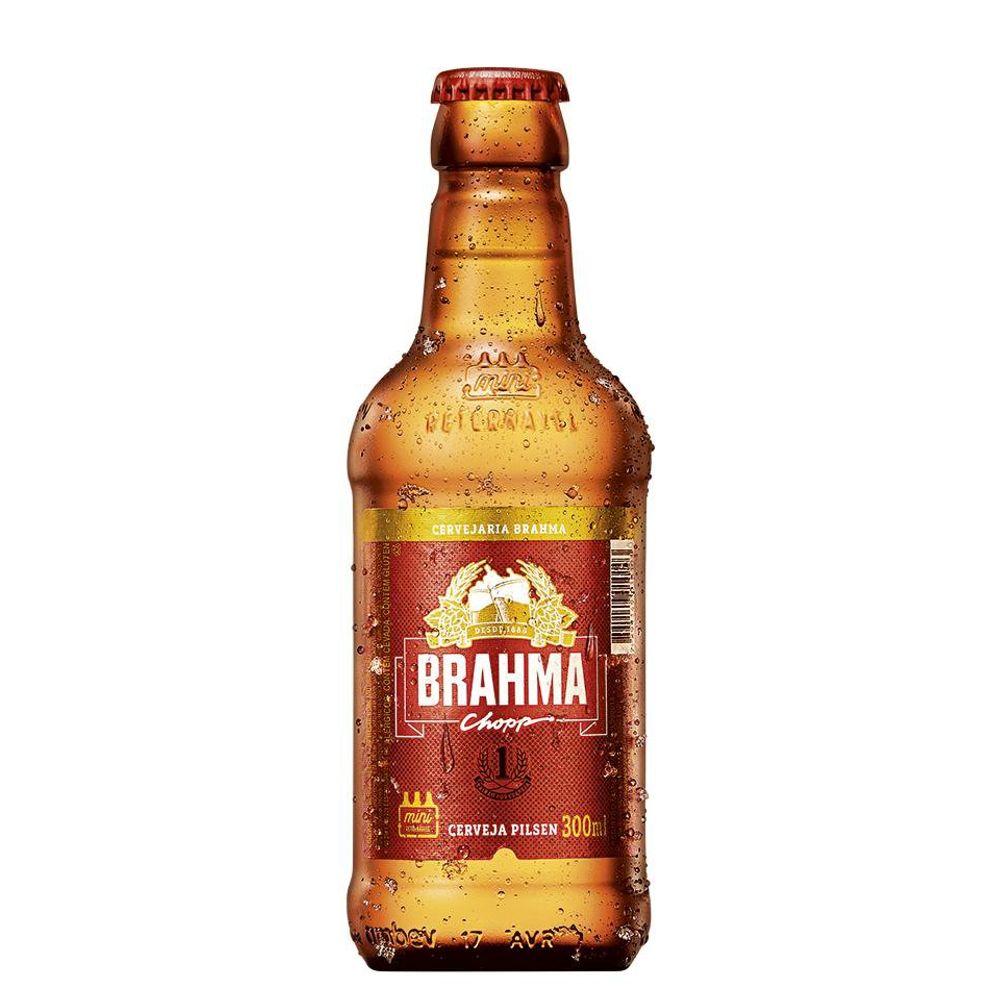 CERVEJA BRAHMA 300ML-LN RETORNAVEL - supernossoemcasa